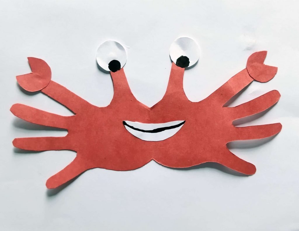 DIY Hand Print Crab Craft for Kids - JeeJeeJoJo